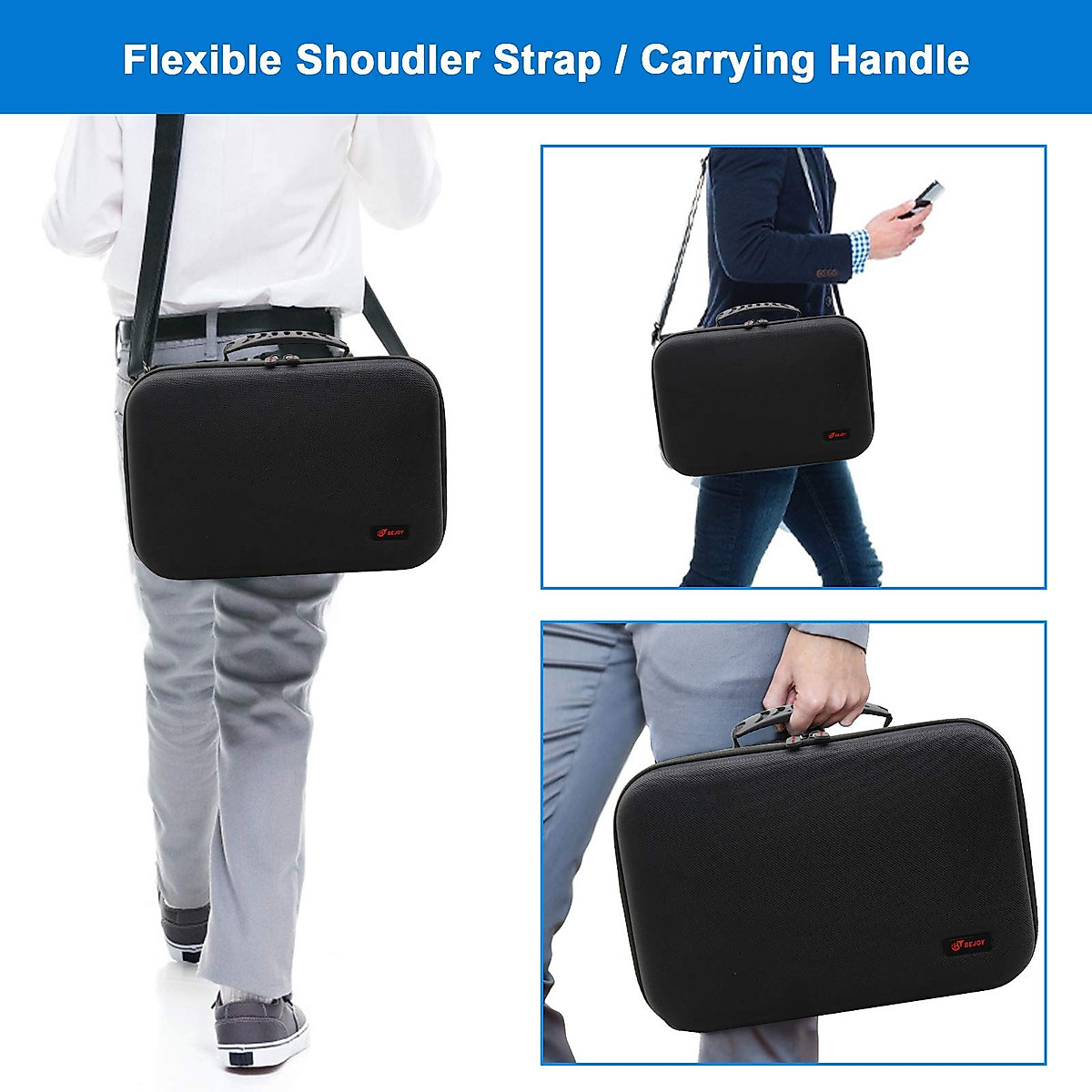 BEJOY Travel Storage Carrying Case for Oculus Quest 2, Oculus Quest All-in-one VR Gaming Headset and Controllers Accessories Travel Protective Bag, Shoulder Strap Storage Bag (Black)