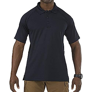 5.11 Tactical Men's Performance Short Sleeve Polo Shirt, Style 71049, Black, 2X-Large