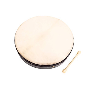 Professional 16” Diameter ‘Donard’ Bodhran in Plain Design with Tipper Beater Included - 3.5” Deep with Dark Green Finish