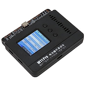 Small Battery Tester, Low Power Plug and Play Supports Dual Operation Mode Battery Cycle Tester 1.8 Inch TFT Screen Professional for Phone Batteries (US Plug)