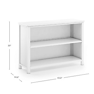 Guidecraft Deluxe Taiga 2-Shelf Bookcase 30" - White: Storage Shelving Unit for Kids Toys, Books, Paper, TV, and Bins - Home Furniture
