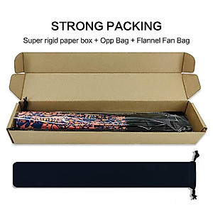 Raveahem UV Glow Rave Fan, Bamboo Folding Clack Hand Fan for Men Women (Wellen, Large 13")