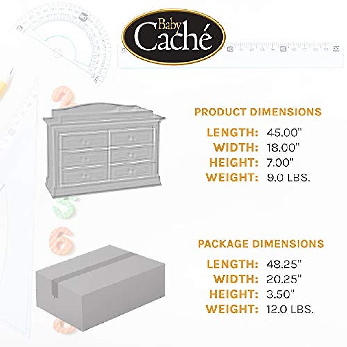 Baby Cache Natural Hardwood Changing Station Table Topper | Montana Collection | Driftwood