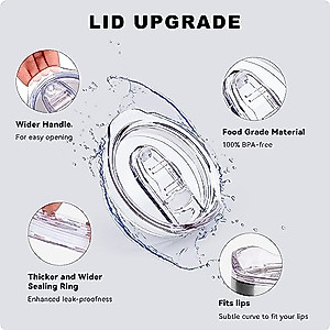 koodee 30 oz Tumbler with Lid and Straw, Stainless Steel Double Wall Insulated Travel Mug Water Tumbler with Handle (Canyon Red)