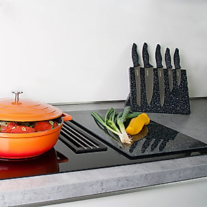 Stoneline Magnetic Knife Block Set, 6 Pieces, with foldable stand