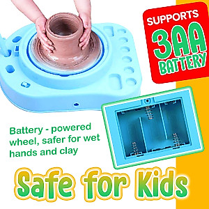 Insnug Kids Pottery Wheel Kit - Complete Pottery Wheel and Painting Kit for Beginners with Modeling Clay, Sculpting Clay and Sculpting Tools, Arts & Crafts, Craft Kits for Kids Age 8-12, 9-12