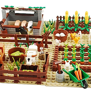 BAENRCY Farm Field Set Building Blocks Plant Animal Crops Building Bricks Kit DIY Building Set Compatible All Major Brands (Animal)