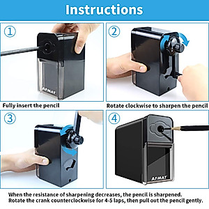 AFMAT Long Point Pencil Sharpener, Art Pencil Sharpeners, Charcoal Pencil Sharpener for Artists, Drawing Pencil Sharpener Manual for Art Pencils/Drawing/Sketching Pencils(φ6-8.2mm), Adjustable Points