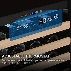 Whynter BWR-1662SD 166 Built-in or Freestanding Stainless Steel Compressor Large Capacity Wine Refrigerator Rack for Open LED Display, Black-166 Bottle, Black