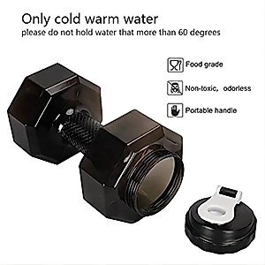 Jumigra Upgrade Dumbbell Shaped Water Bottle | Big Capacity 75 Oz (2.2 L)| BPA Free | Flip Top Leak Proof lid | 5 Colors(Black)