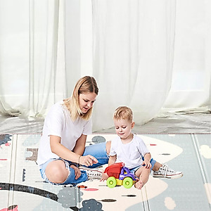 SEVNPRIME 59in x 71in x 0.4in Double-Sided XPE Cartoon Play Mat - Portable, Foldable, BPA-Free, Extra Thick, Waterproof Activity & Crawling Mat for Babies and Toddlers, Ideal for Home Use
