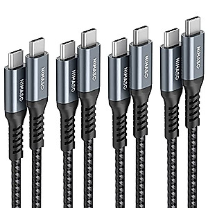 NIMASO USB C to USB C Fast Charging Cable 60W 4-Pack[10ft+6.6ft+3.3ft+1ft], USB Type C Charger Cord Compatible with Samsung Galaxy S21/S21+/S20+ Ultra Note 20, Pixel 4/3 XL, MacBook Air iPad Pro 2020