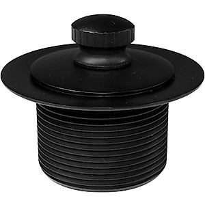 Westbrass A49721-62 1-1/2" Bath Waste & Overflow Assembly with Pull Drain Stopper and One-Hole Faceplate Top Elbow-SCH. 40 PVC, 1-Pack, Matte Black