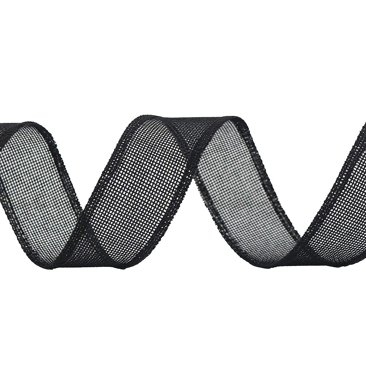 MEEDEE Black Burlap Wired Ribbon - 1.5 Inch, 10 Yards for Crafts, Weddings, Gift Wrapping, Home Decorating
