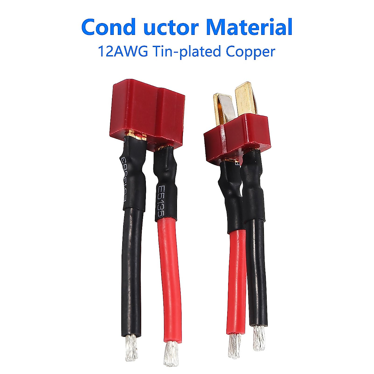 XIITIA 8 Pairs T Plug Female and Male Connector with 14AWG Silicon Wire, 53MM Extention Cable for RC Lipo Battery Cable Drone