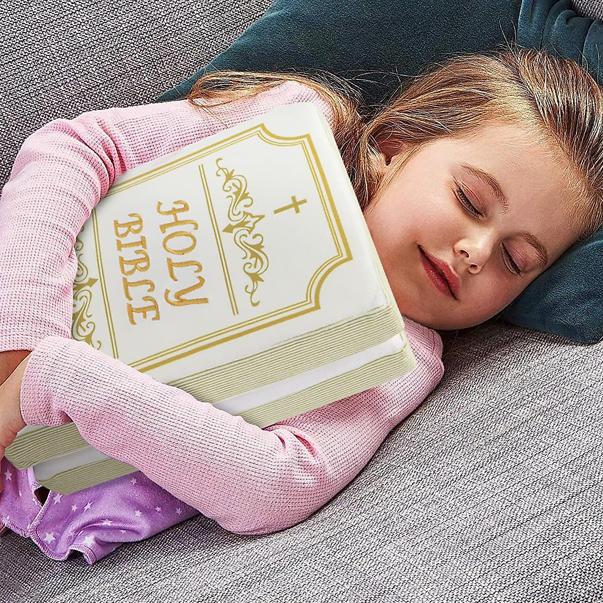 Yelakey Bible Pillow Book Plush That Opens Christian Holy Bible Stuff Religious Party Favors Gifts for Kids for Christening Easter