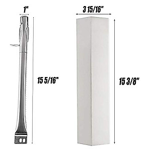 Wondjiont Grill Burners, Heat Shield/Plate Tent/Burner Cover/Flame Tamer & Crossover Tube, Replacement Parts Kit for Brinkmann 810-3661-F