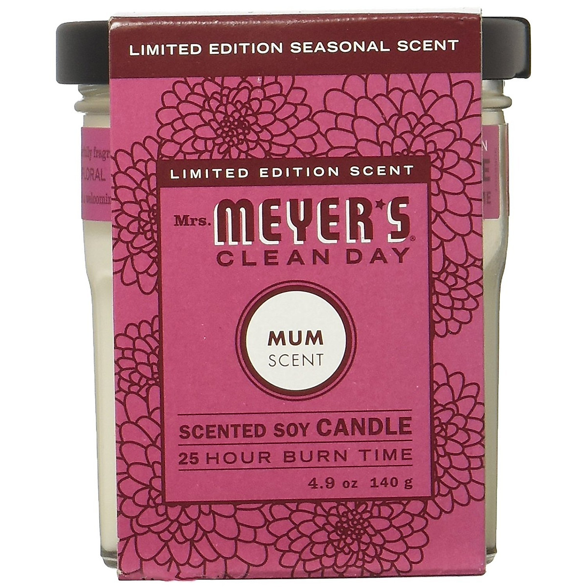 Mrs. Meyer’s Clean Day Scented Soy Candle, Mum Scent, 4.9 Ounce Candle (4.9 Ounce, Pack of 1)