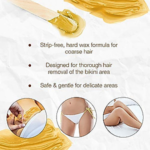 GiGi Brazilian Body Hard Wax, Smooth and Soft Bikini, Non-Strip, Suitable for Sensitive Skin, 14 oz, 1-pc