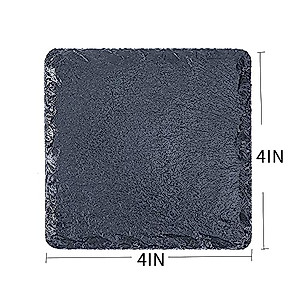 Slate Drink Coasters Set of 10-4" x 4" Drink Coasters Handmade Coasters for Bar and Home, Black