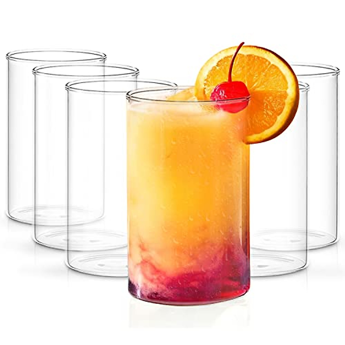 Borosil Drinking Glasses, 10 Oz, Set of 6, BPA Free, Water Glasses for 6, Clear Lightweight & Durable Borosilicate Glass, Odor Resistant, Dishwasher Safe, Glasses for Juice, Beer, Wine & Cocktails