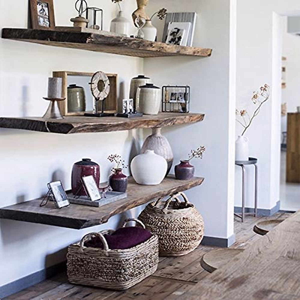 Solid Pine Irregular Shape Shelf Wall Mounted, Floating Shelf Multiple Size for Living Room, Bathroom, Office