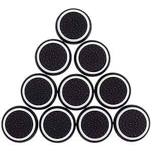 4Pcs Replacement SiliconeThumb Grip Cover for White and Black Game Supplies Durable and Deft