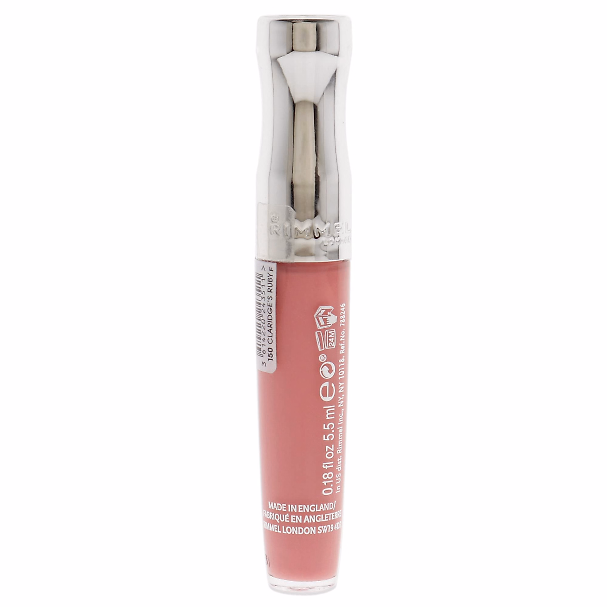 Rimmel Stay Glossy Lip Gloss - Non-Sticky and Lightweight Formula for Lip Color and Shine - 150 Claridge's Ruby, .18oz