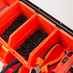 Ultrwall 12 PCS Bins & 3 Rails, Plastic Hanging Storage Organizer Bins, Wall mounted Garage Tool Storage Systerm, 12x bins(6.3inch X 3.2inch X 4inch), 3 x rails (17inch)