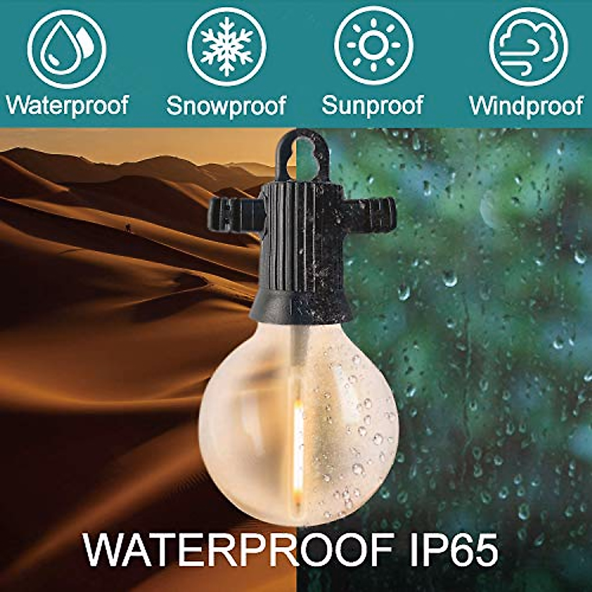 ZOTOYI Solar Outdoor String Lights 50FT Globe String Lights Patio Lights with 24+2 LED Filament Plastic Bulbs, Commercial Waterproof Shatterproof for Backyard Tents Garden Porch Cafe Party