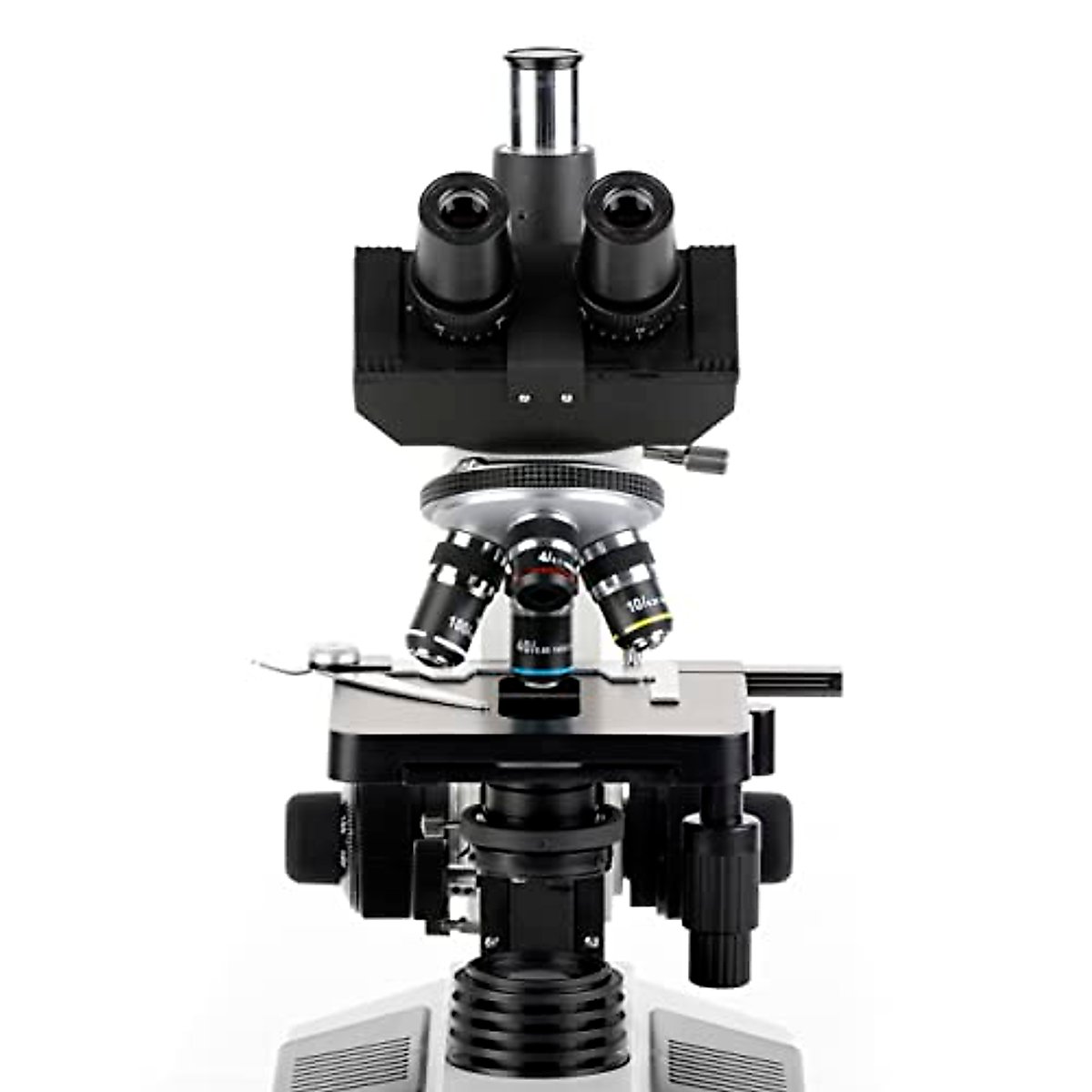 AmScope T390B-3M Digital Professional Compound Trinocular Microscope, 40X-2000X Magnification, WF10x and WF20x Eyepieces, Brightfield, Halogen Illumination, Abbe Condenser, Double-Layer Mechanical Stage, 110V-220V Auto-Switching, Includes 3MP Camera with