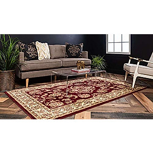 Unique Loom Voyage Collection Traditional Oriental Classic Intricate Design Area Rug (3' 3 x 5' 3 Rectangular, Red/Tan)