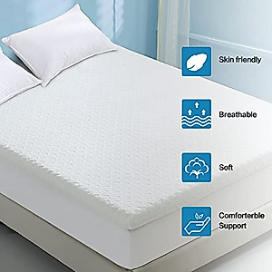 LANELIFE 3 Inch Egg Crate Memory Foam Mattress Topper California King Cooling Gel & Bamboo Charcoal Infusion, Fitted Bamboo Fiber Cover Ventilated Design, Comfort Body Support & Pressure Relief