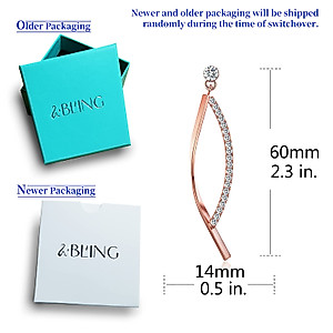 SBLING 18K Rose Gold Plated Cubic Zirconia Drop Earrings (1.5 cttw)
