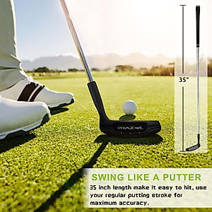 MAZEL Chipper Club Pitching Wedge for Men & Women,36/45 Degree - Save Stroke from Short Game,Right Hand (Black, 36 Degree)