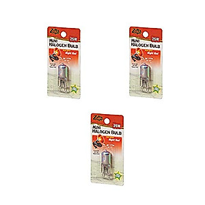 Mini Halogen 25w Red Basking & Night Time Bulb for Reptiles- 3 Bulb Value Pack