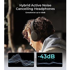 Edifier W820NB Plus Hybrid Active Noise Cancelling Headphones - LDAC Codec - Hi-Res Audio Wireless & Wired - Fast Charge - 49H Playtime - Over Ear Bluetooth V5.2 Headphones- Black