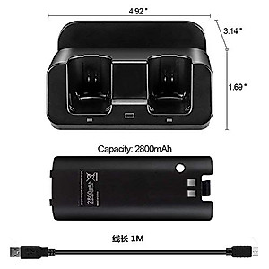 eLUUGIE 3 in 1 Charger Dock Charging Station Base for Wii U Gamepad Charger Stand wii u Gamepad Charger Cradle WII U Gamepad Power Stand wii u Charging Dock