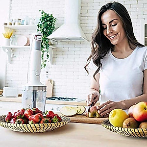 FORVE Hanging Woven Wall Basket Decor Set of 4, Handwoven Round Seagrass Baskets Wall Decor, Handmade Decorative Tray and Baskets with a Hook On The Back, Perfect for Living Room Unique Wall Art