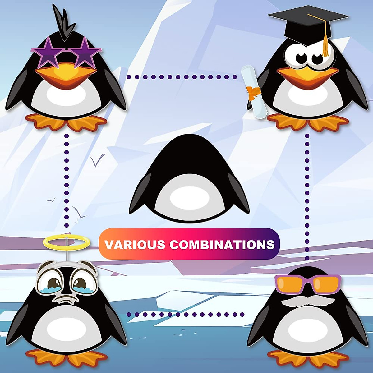 Paper Master Make A Face Sticker 60 PCS Sheets Make Your Own Stickers with 20 Design Animal Stickers for Boys & Girls as Gift of Festival, Reward, Art Craft, Party Favors, Birthday