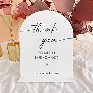 JINMURY 8x10 Inch White Arch Acrylic Sign with Stand | 5 Pack Blank White Acrylic Arch Table Signs with Base for DIY Wedding Table Numbers, Arched Wedding Signage, Events& Parties (White, 8x10 Inch)