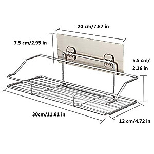 zhbotaolang Stainless Steel Shower Organiser Basket - Strong Suction Rust Proof Kitchen Bathroom Accessories M