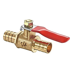 M METERXITY Pressure Valve - Water Control Valve, 180 Degree Non-Slip Handle Dual Barb Shut-off Valve, Apply to Outdoor/Garden/Swimming Pools(10mm x 10mm, Brass)