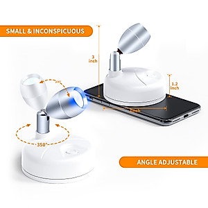 HFCDL Small Spotlight Battery Operated Accent Light with Remote, RGB LED Wireless Little Spot Light Rotatable with Dimmer & Timer for Artwork Painting