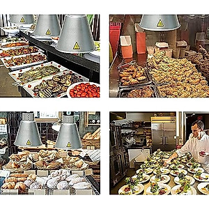LINKANRUO Food Warmer Lamp Food Heat Lamp with Bulb 250W Commercial Food Service Heat Lamps Catering190mm Food Heating Lamp Restaurant Hanging Chandelier Lamps