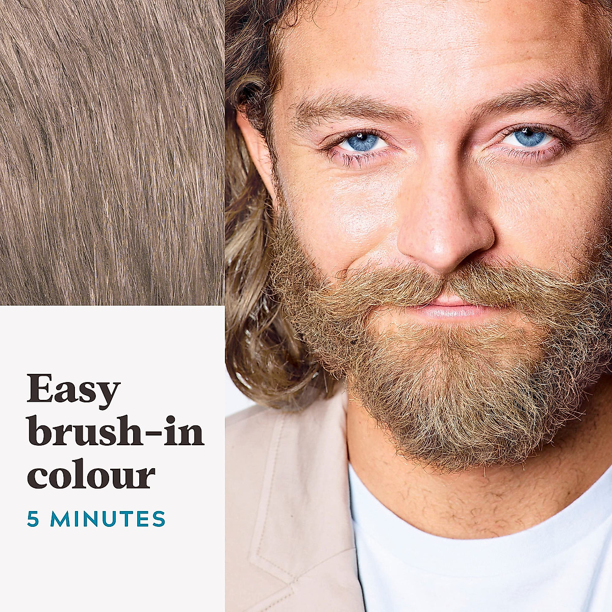 Just For Men M10 Sandy Blond mustache and beard brush in hair gel