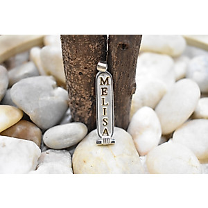 FAMA.store Customize Personalized pendant Egyptian Cartouche Necklace Sterling Silver and 18k gold symbols one Side Translate into Hieroglyphs Handmade in Egypt (1.75 inch (4-5 Letters))