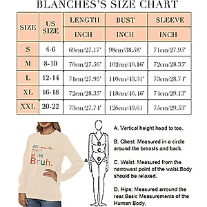 BLANCHES Mama Sweatshirt Women Mama Mommy Mom Bruh Funny Mom Life Sweatshirts Pullover Tops Casual Loose Long Sleeve Shirt Apricot