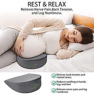 HUWLUIWA Pregnancy Wedge Pillow for Sleeping, Maternity Wedge Pillow for Back Support, Memory Foam Wedge Pillow for Side Sleeping & Belly Support Grey