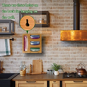 Housedeco Ziplock Bag Storage Organizer,Bamboo Kitchen Drawer Organizer Dispenser with lids,Suitable for Gallon,Quart,Sandwich & Snack Variety Size Ziplock Bag